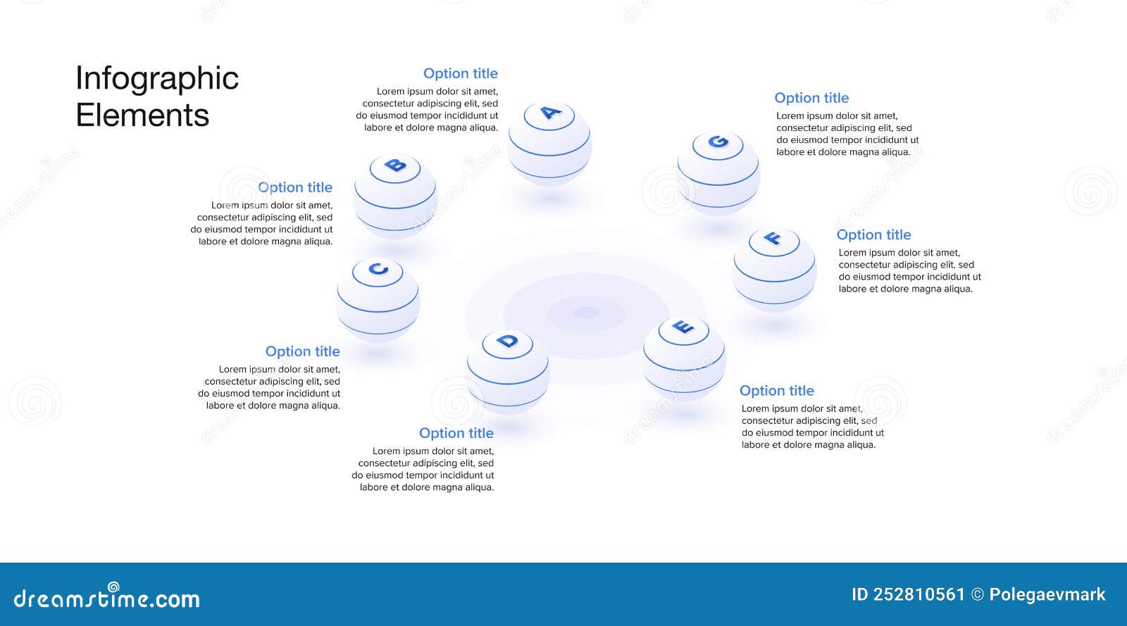 Business Process Chart Infographics With 6 Step Spheres. Spherical Workflow Graphic Elements ...
