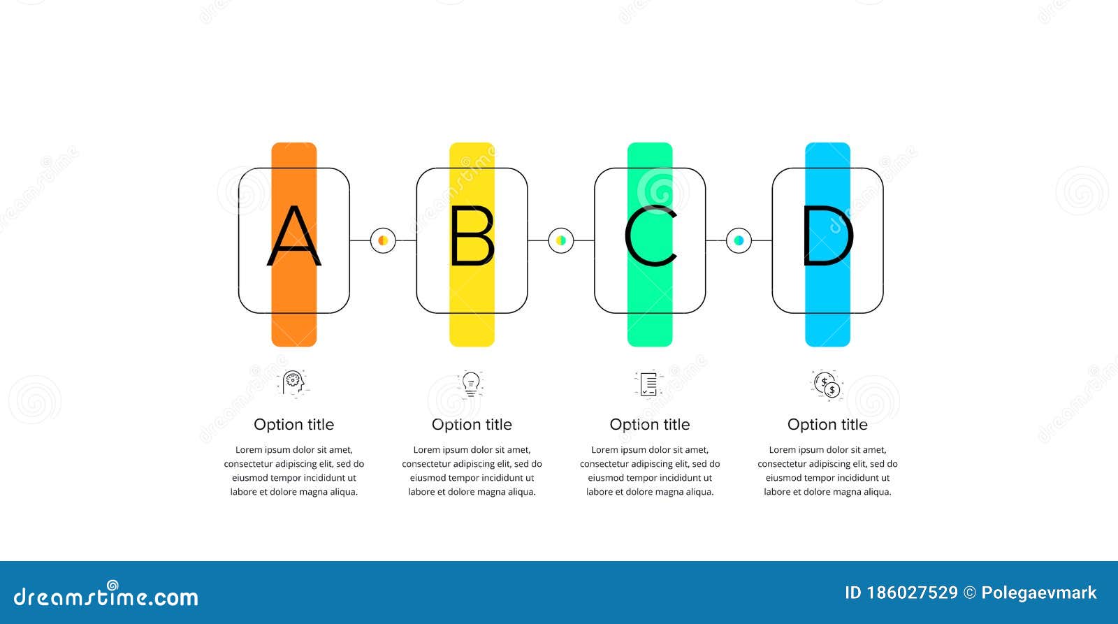 Business Process Chart Infographics with 4 Step Squares. Square ...
