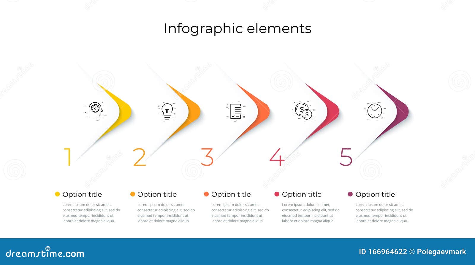 Business Process Chart Infographics With 5 Steps. Corporate Workflow ...
