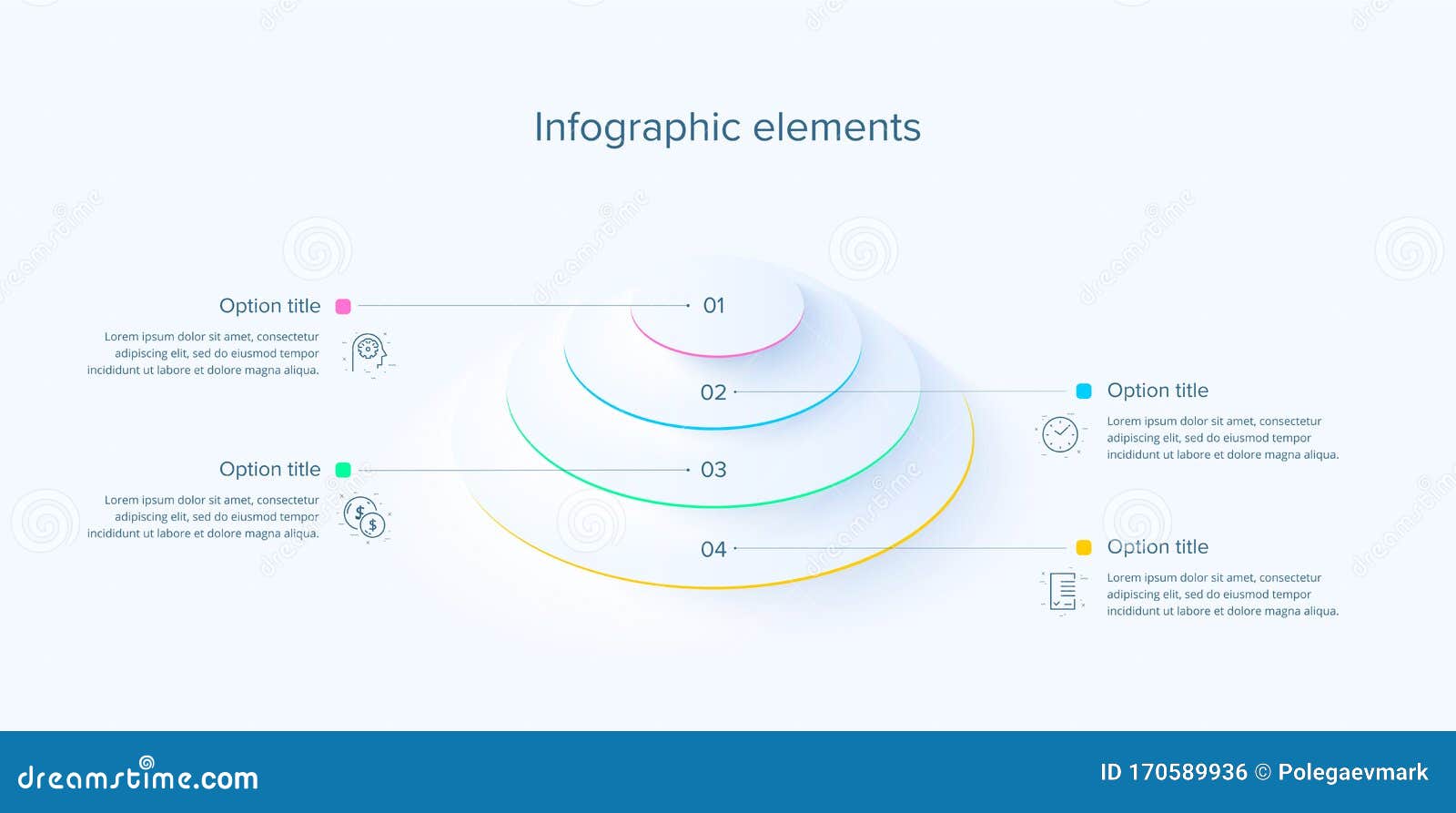 Business Process Chart Infographics with 4 Steps in Neumorphism Design ...