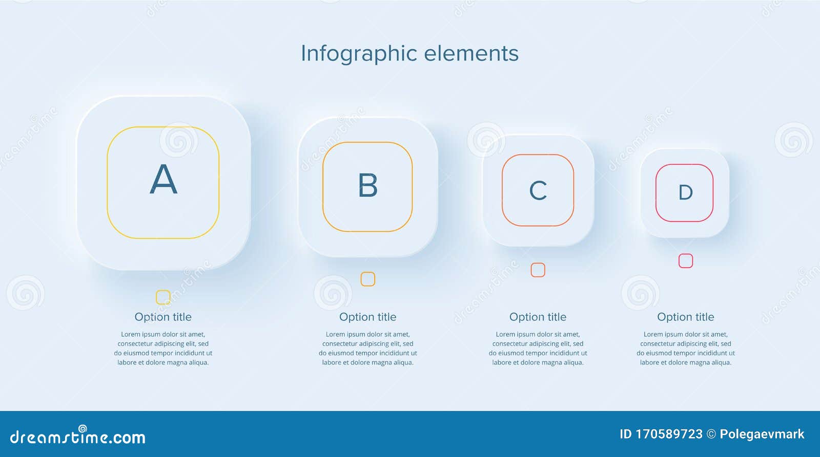 Business Process Chart Infographics with 4 Steps in Neumorphism Design ...