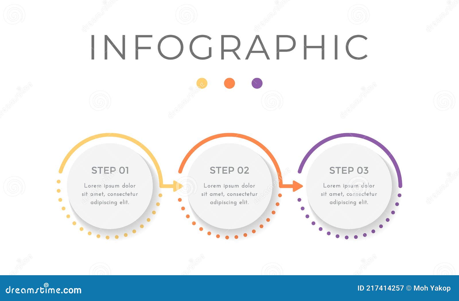 Business Process Circle Infographic Templates with 3 Steps. Flat Design ...
