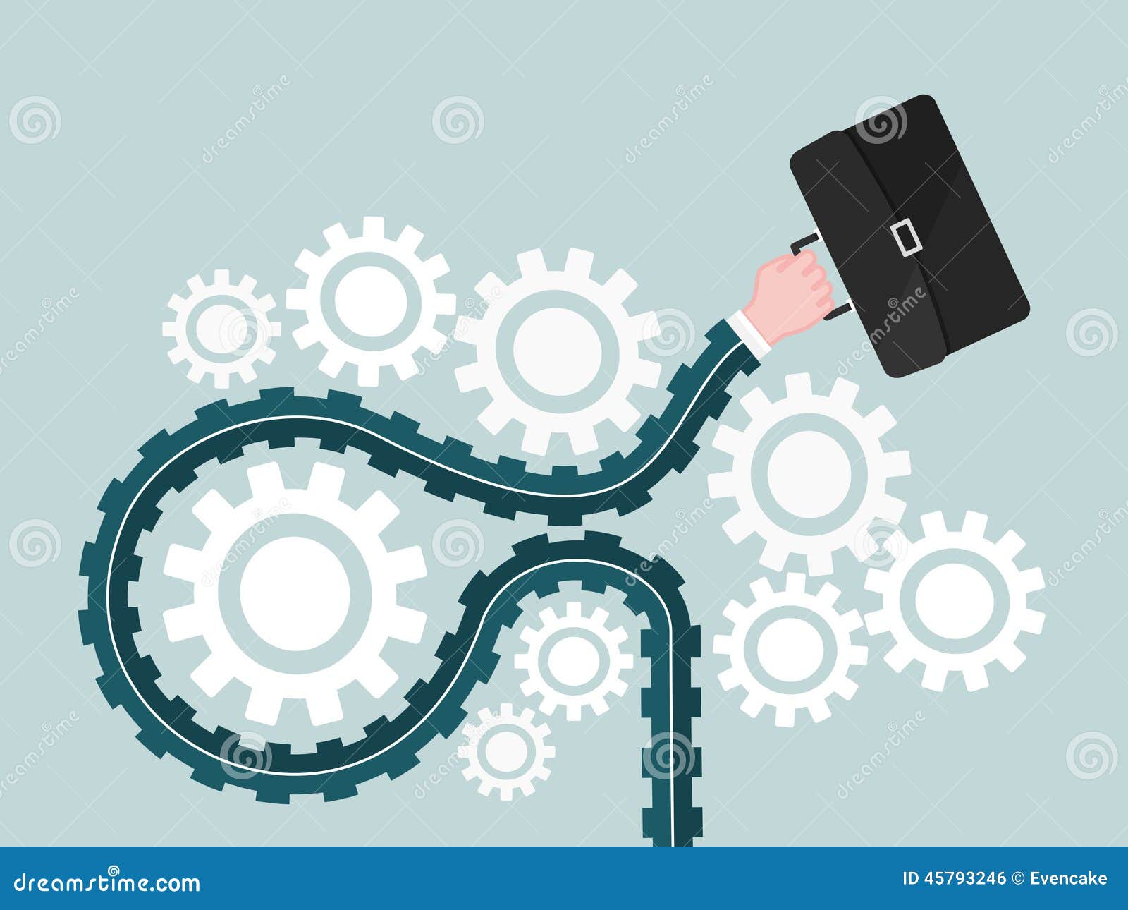 Business process stock vector. Illustration of briefcase - 45793246