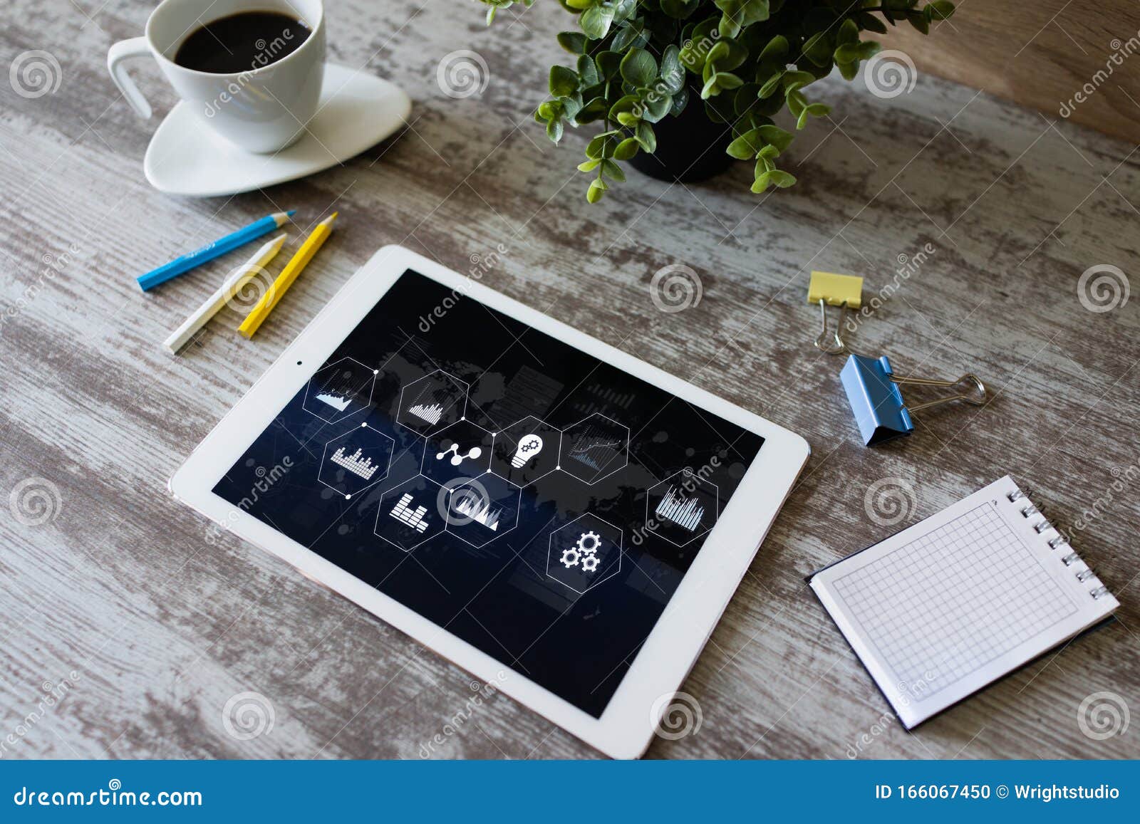 Business Process Control Panel and Data Analysing Monitor with Chart ...