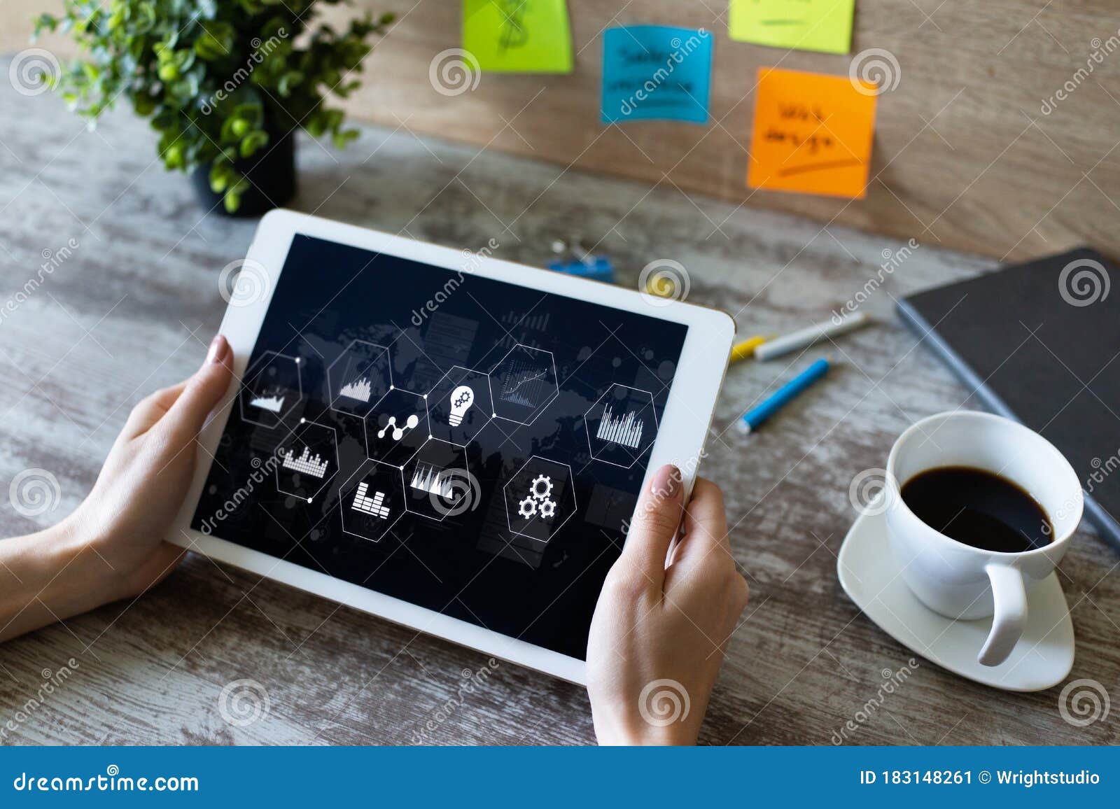 Business Process Control Panel and Data Analysing Monitor with Chart ...