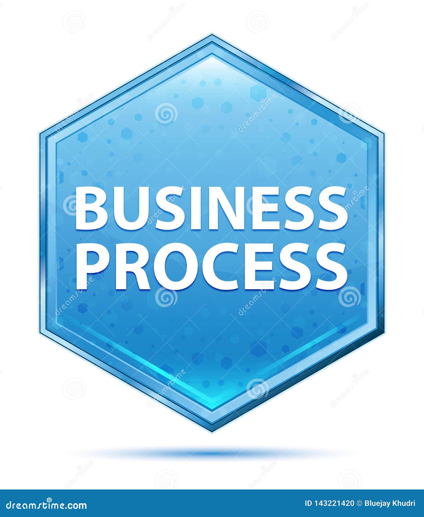 Business Process Crystal Blue Hexagon Button Stock Illustration ...