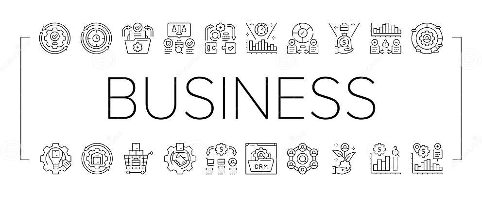 Business Process Efficiency Icons Set Vector Stock Vector ...