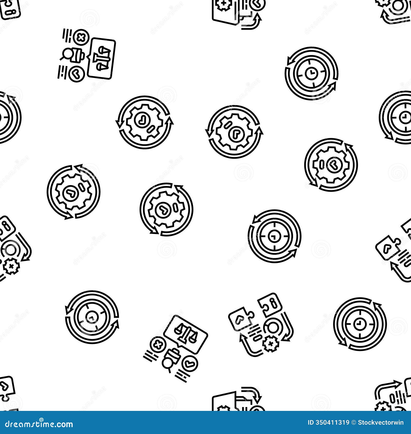 Business Process Efficiency Seamless Pattern Vector Stock Illustration ...