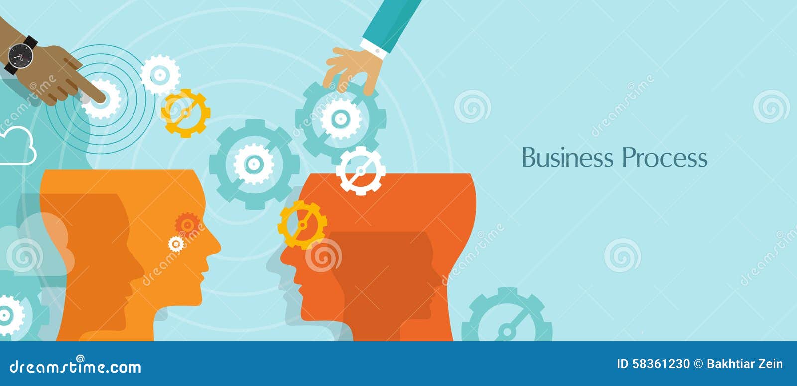 Business Process Gears Management Work Flow Stock Vector - Illustration ...