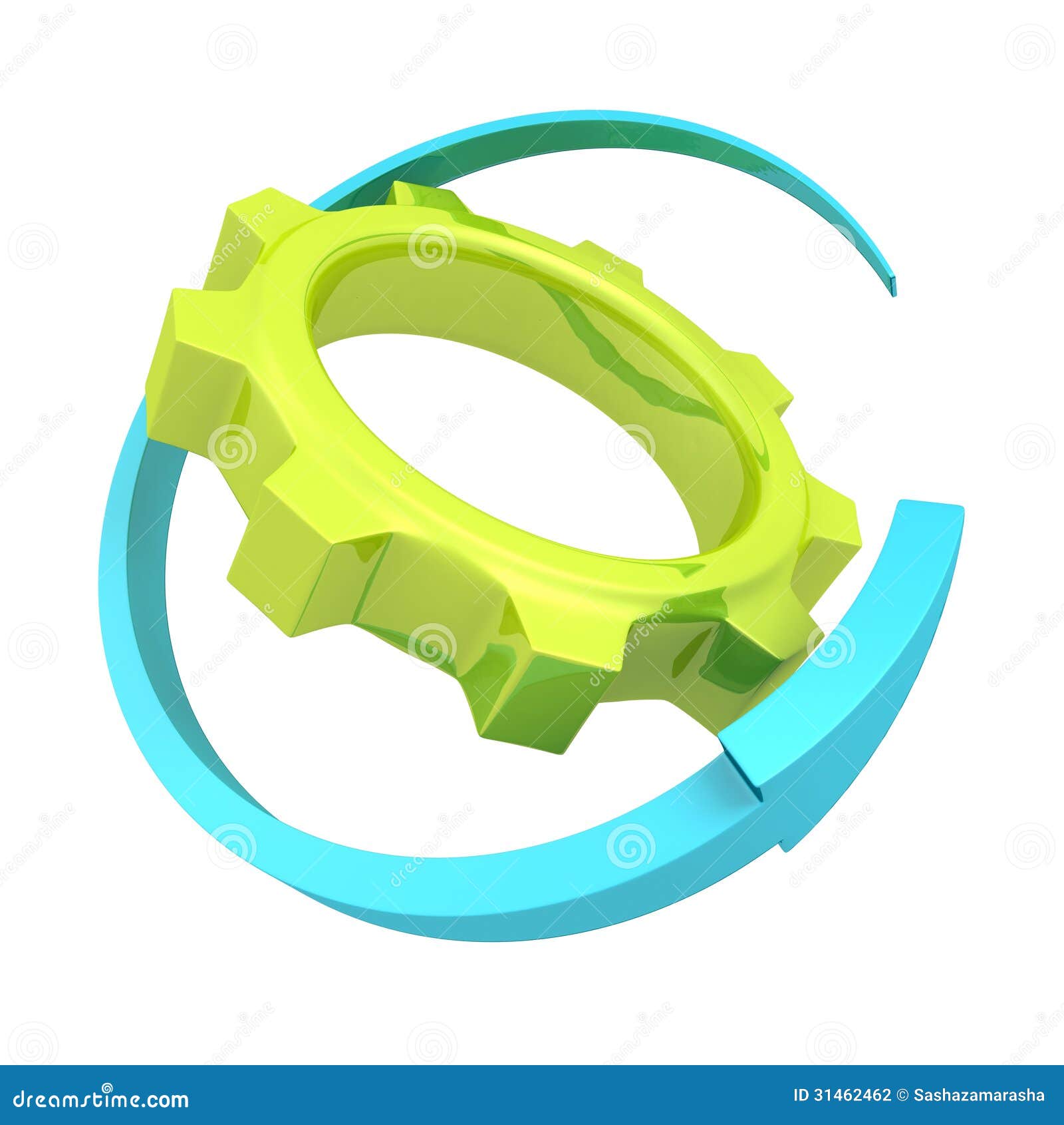 Business Process Icon Gear with Arrow Around Stock Illustration ...