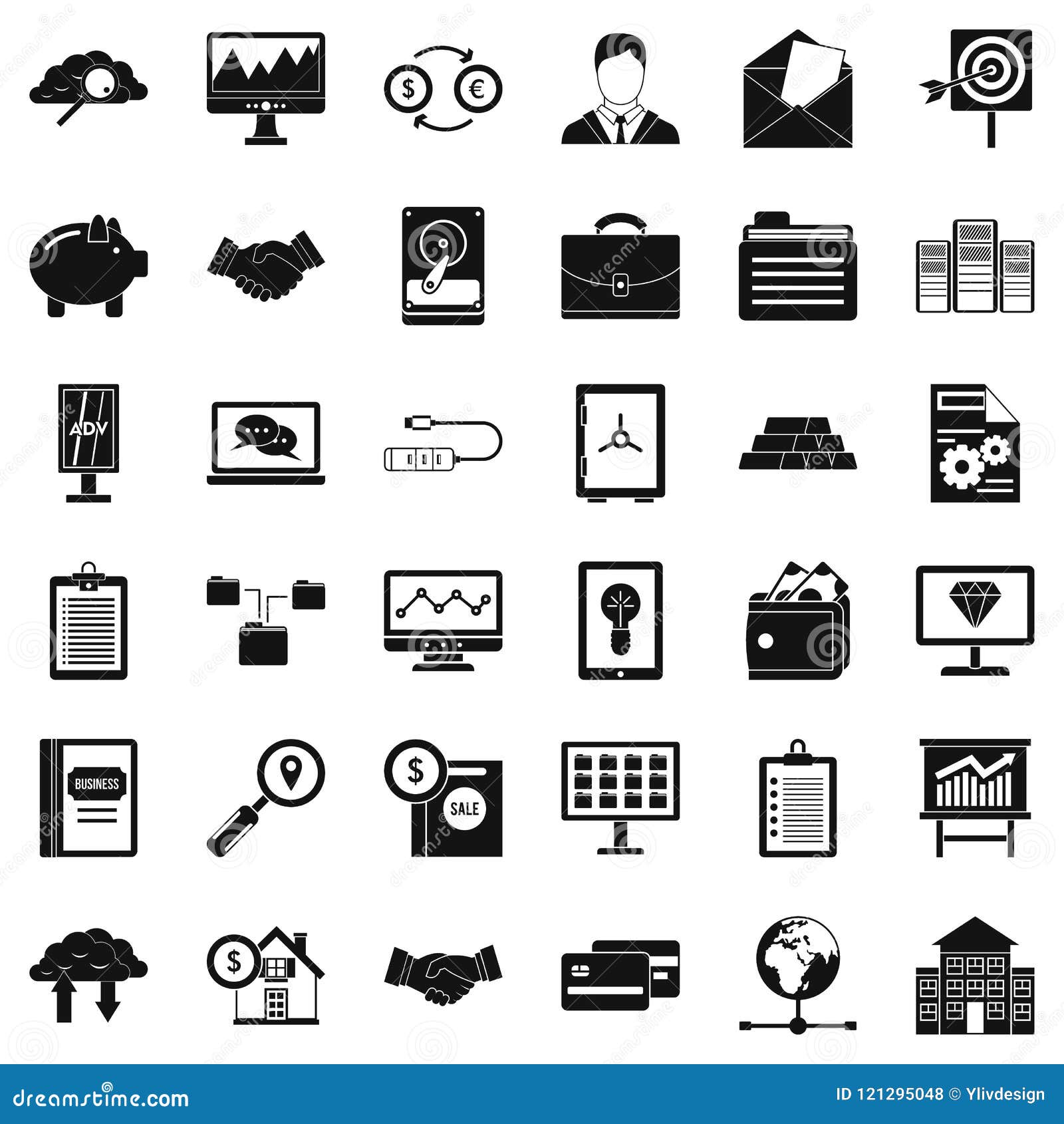 Business Process Icons Set, Simple Style Stock Vector - Illustration of ...