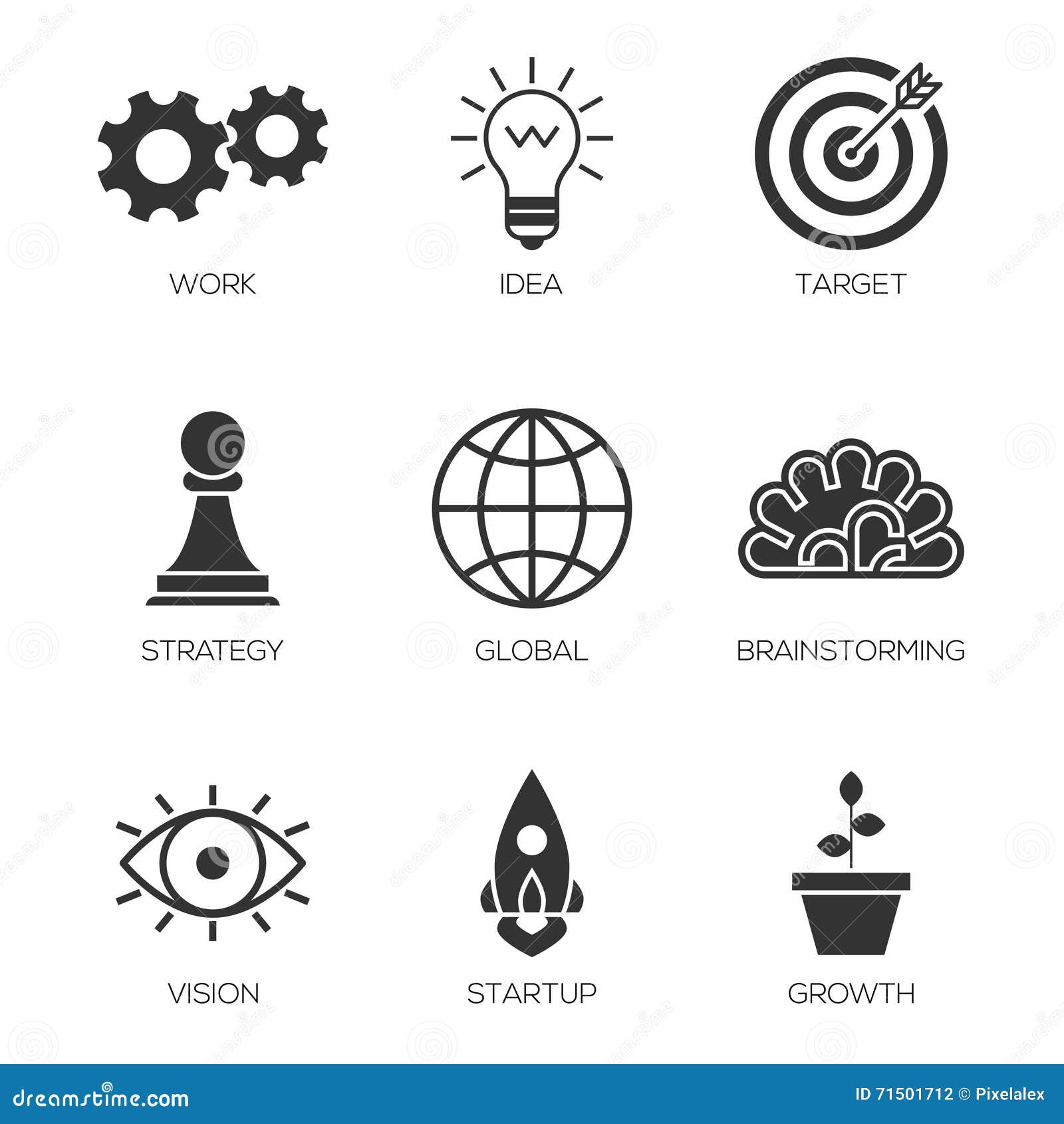 Business process icons stock vector. Illustration of motivation - 71501712