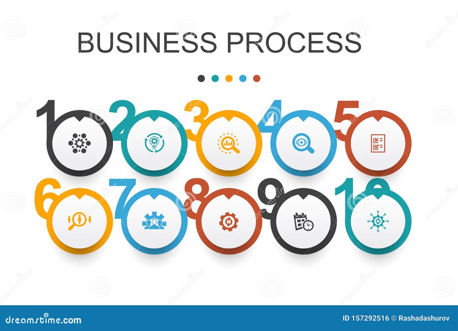 Business Process Infographic Design Stock Vector - Illustration of ...