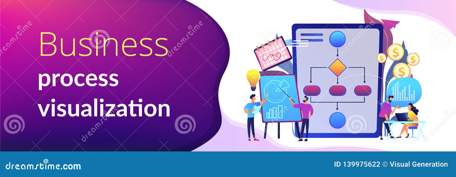 Business Process Management Concept Banner Header. Stock Vector ...