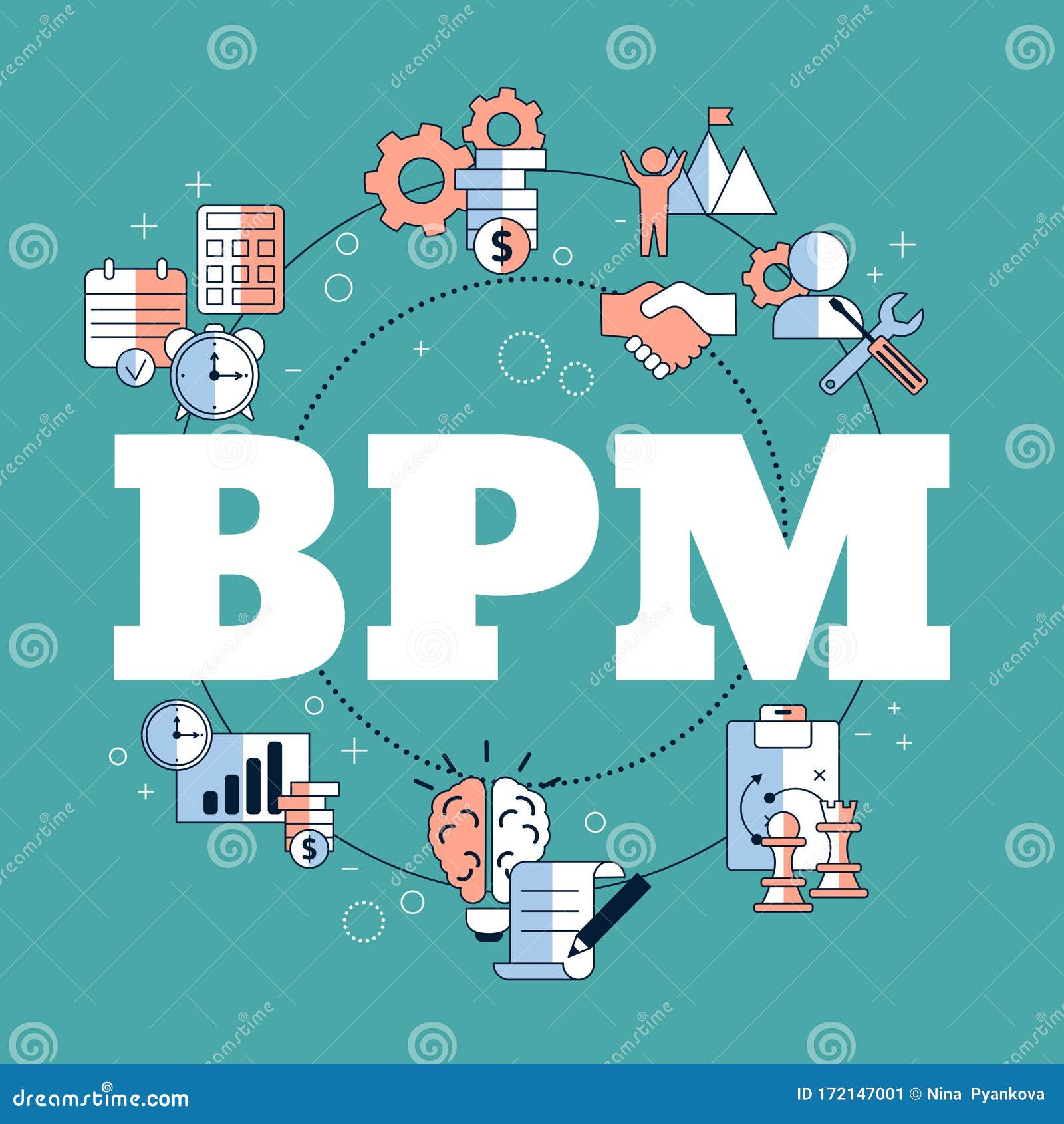 Business Process Management Concept Stock Vector - Illustration of ...