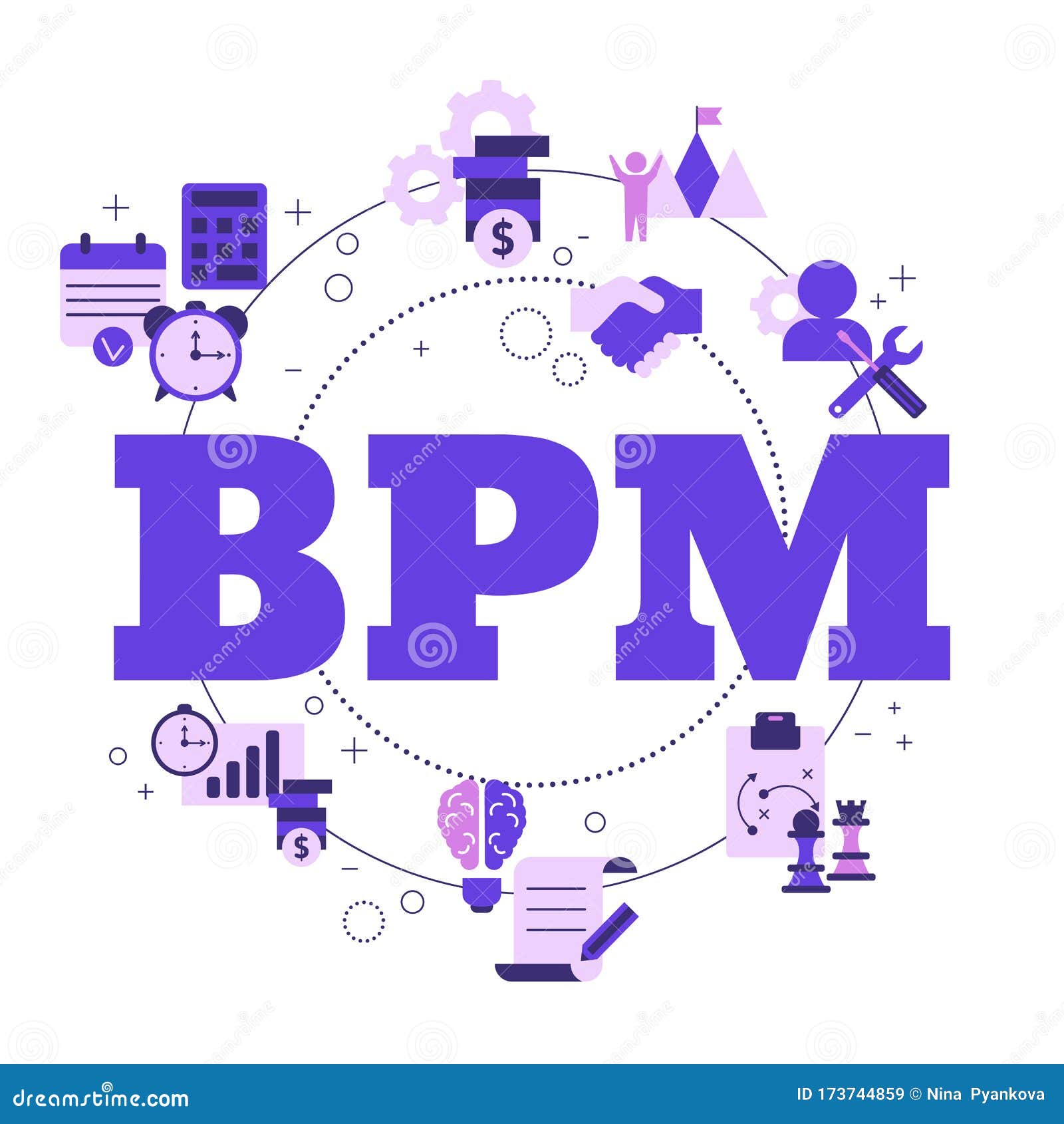 Business Process Management Concept Stock Vector - Illustration of ...