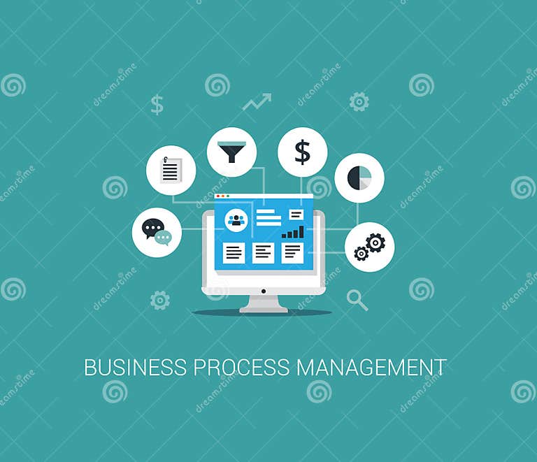 Business Process Management System Vector Illustration. Stock ...