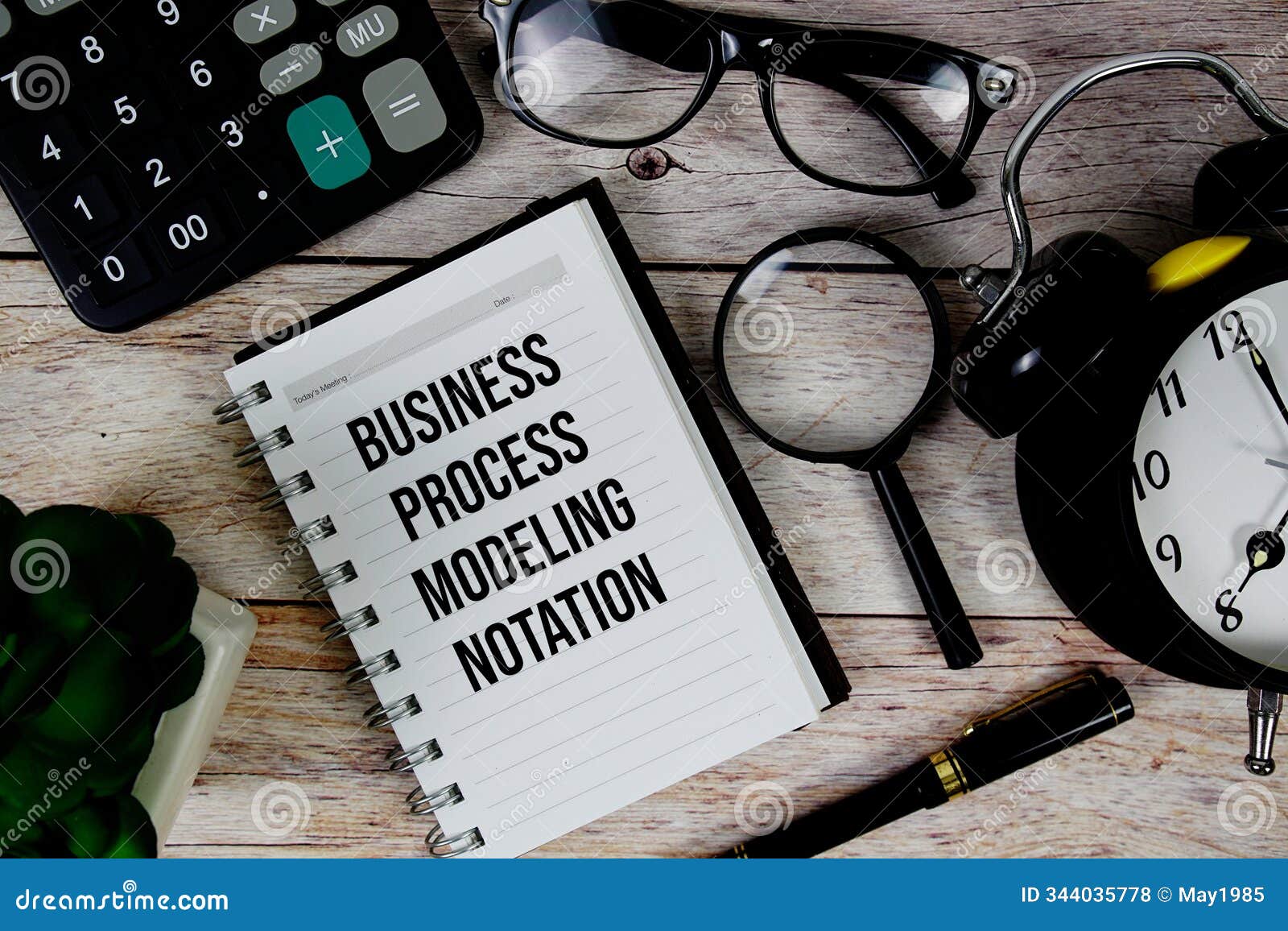 Business Process Modeling Notation (BPMN) Text on Notepad, Business and ...