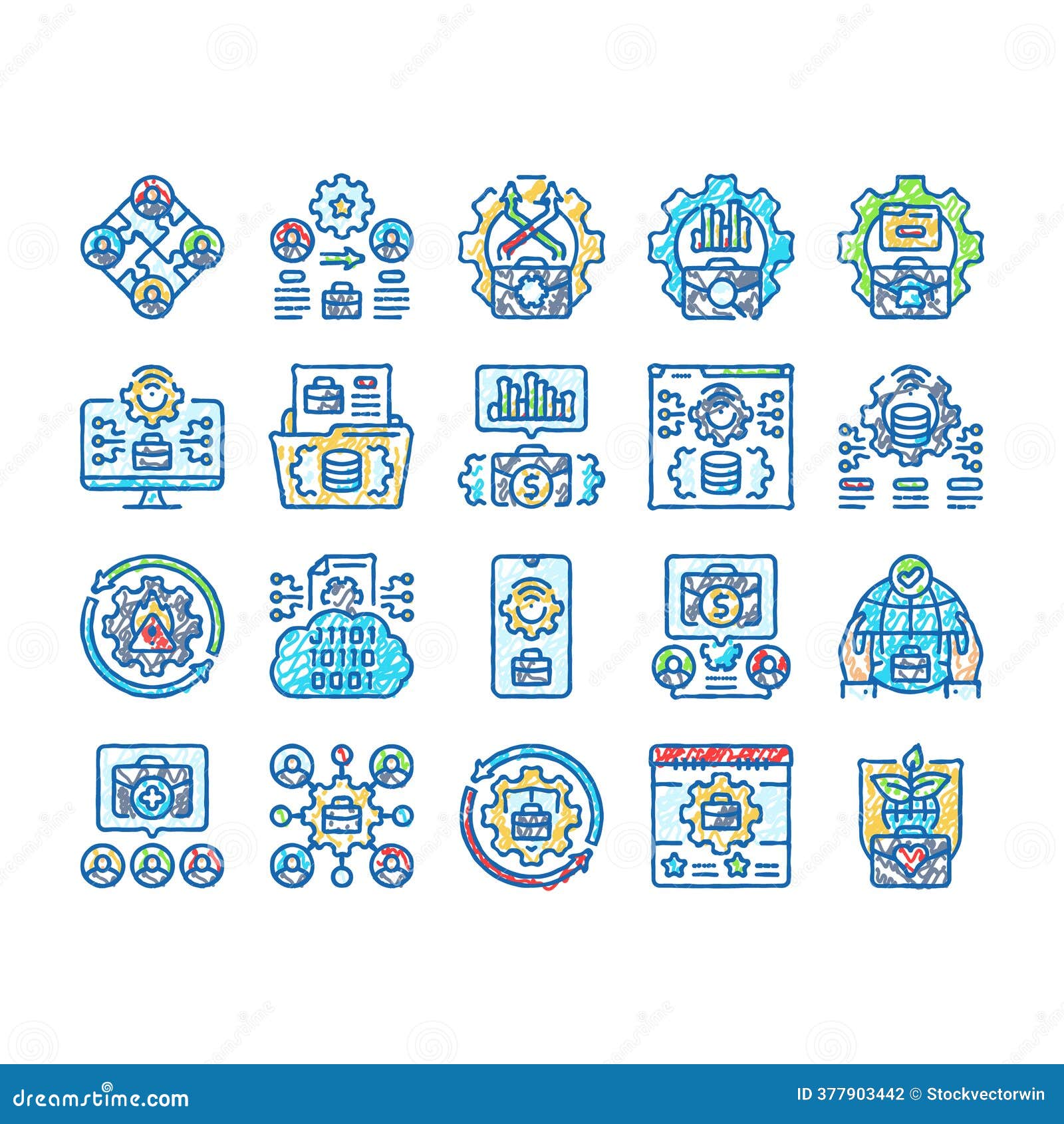 Process Optimization Line Icons Collection. Streamlining, Efficiency, Automation ...