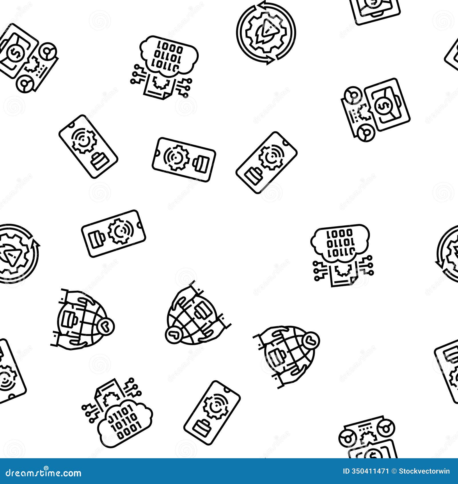 Business Process Optimization Seamless Pattern Vector Stock ...