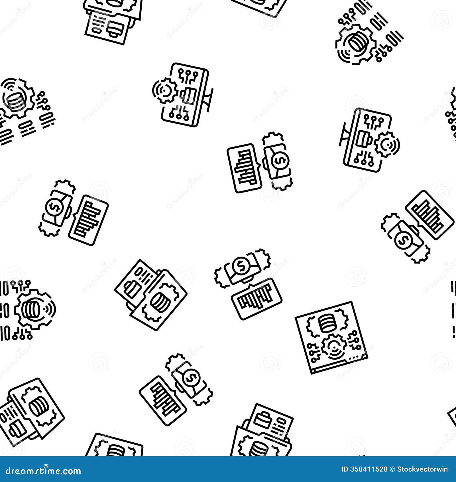 Business Process Optimization Seamless Pattern Vector Stock ...