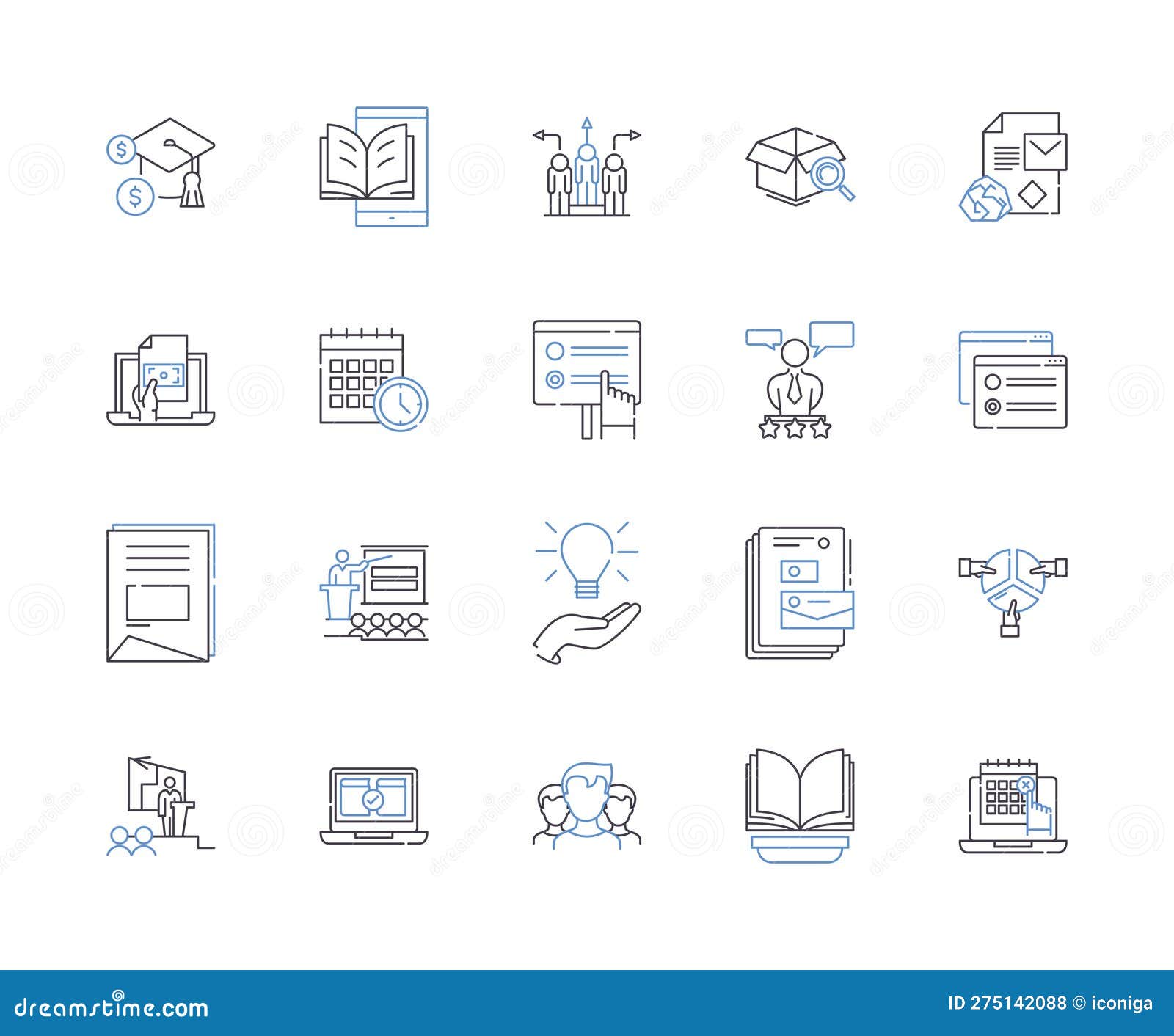 Business Process Outline Icons Collection. Processes, Business ...