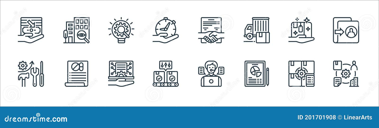 Business Process Outsourcing Line Icons. Linear Set Stock Vector ...