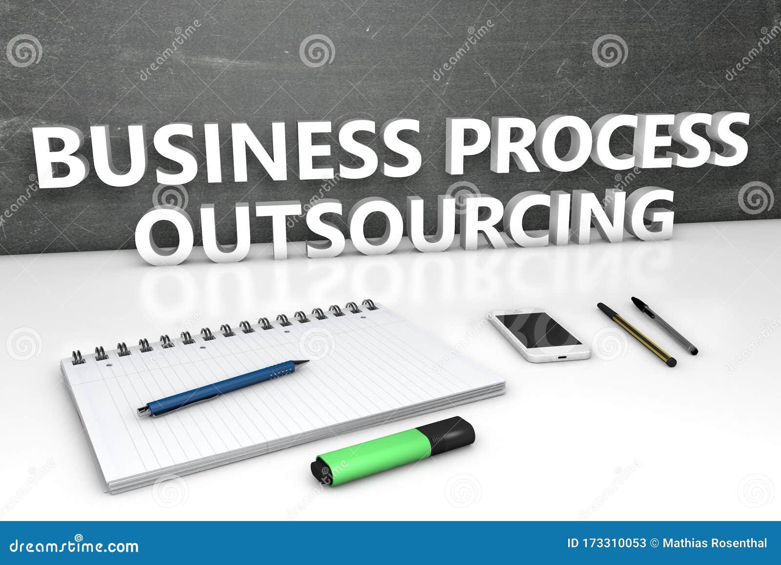 Business Process Outsourcing Stock Illustration - Illustration of team ...
