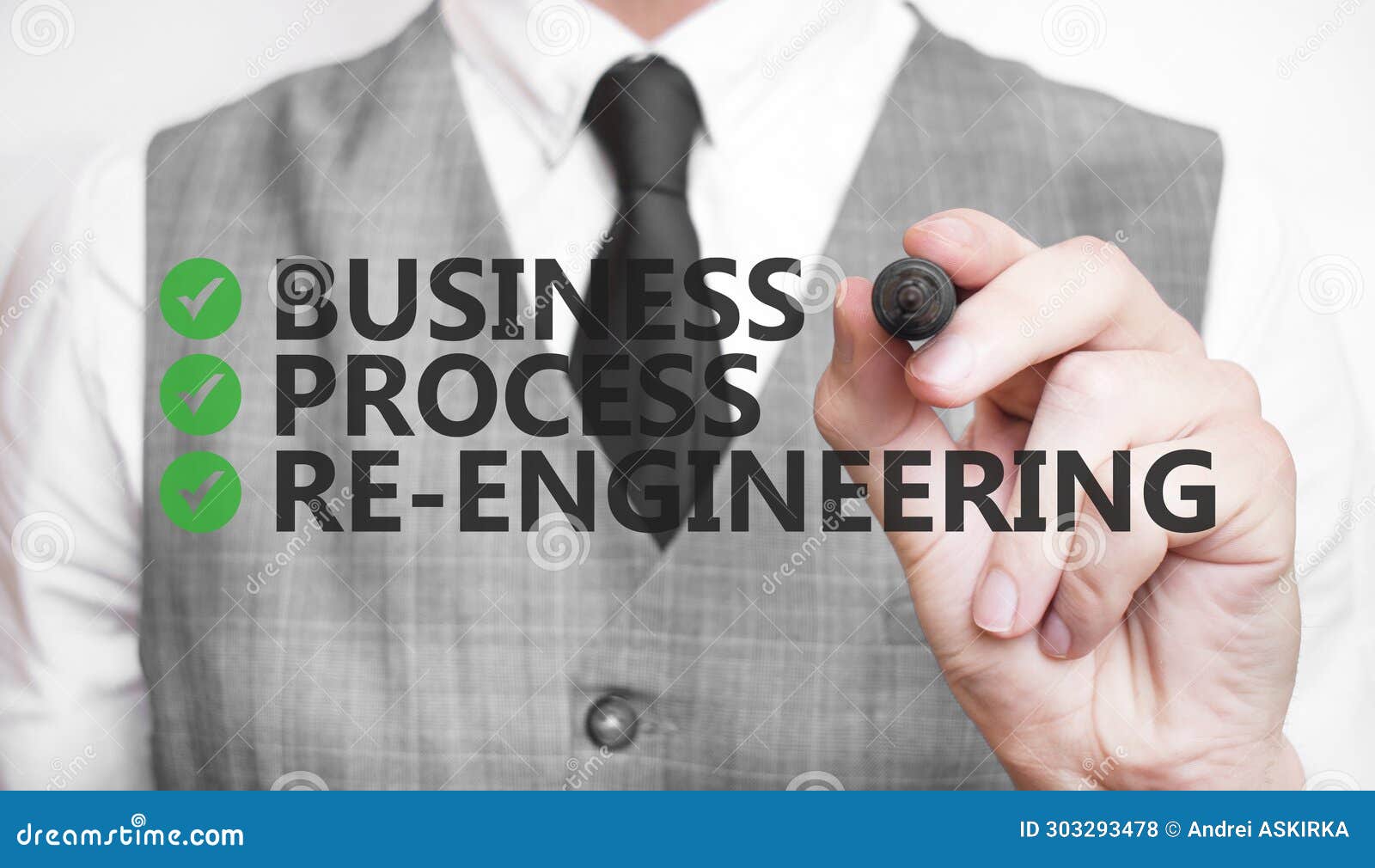 BUSINESS PROCESS RE ENGINEEERING Made with Marker and Hand Stock Photo ...