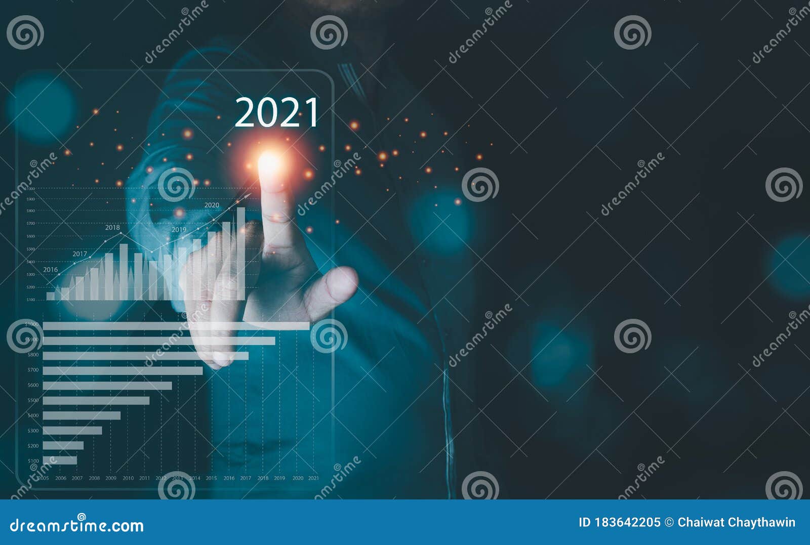 Asian Business People Touching Holograms Digital Transformation. Stock ...