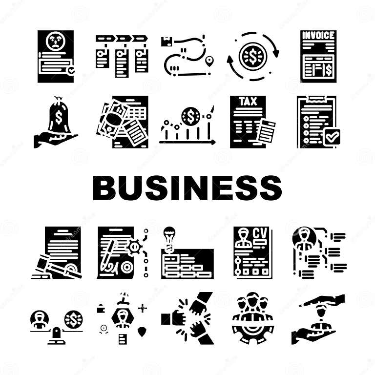 Business Process Technology Icons Set Vector Stock Vector ...