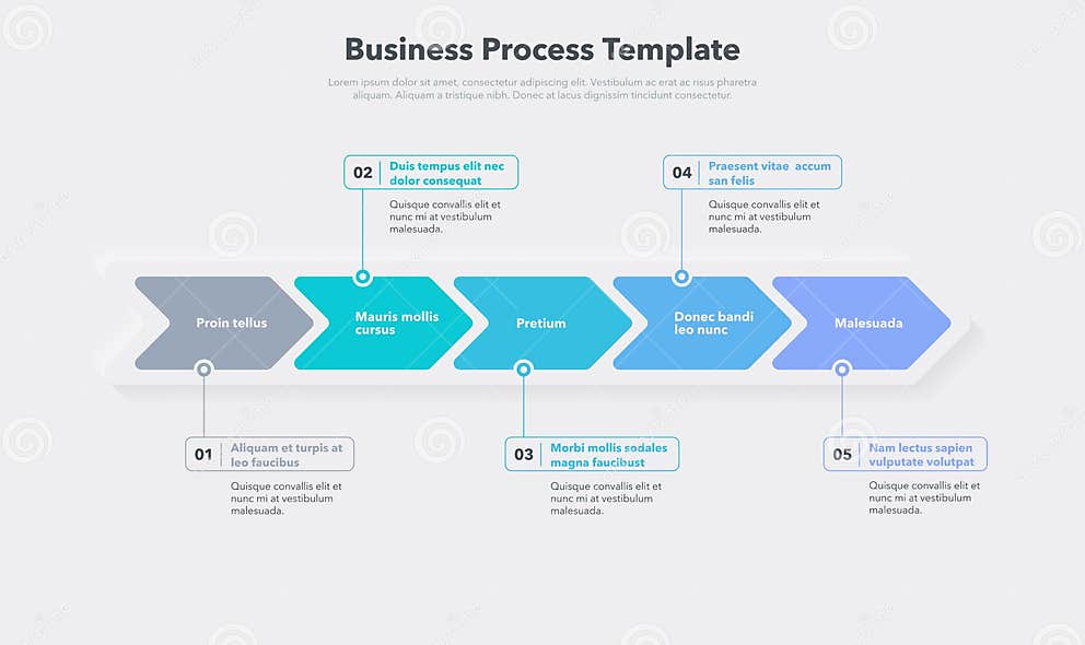 Simple Business Process Template with Five Colorful Steps Stock Vector ...