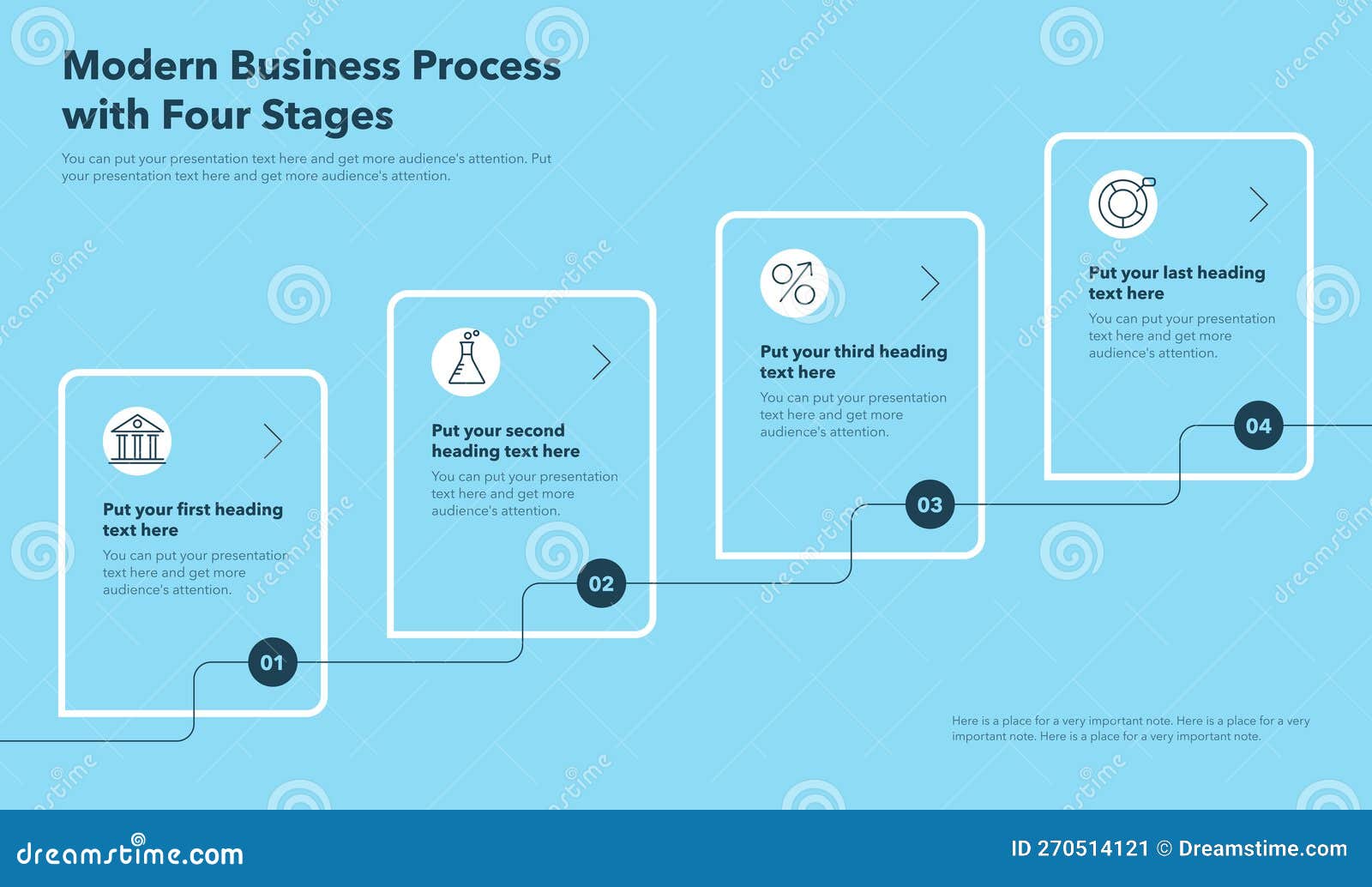 Business Process Template with Four Stages - Blue Version Stock Vector ...