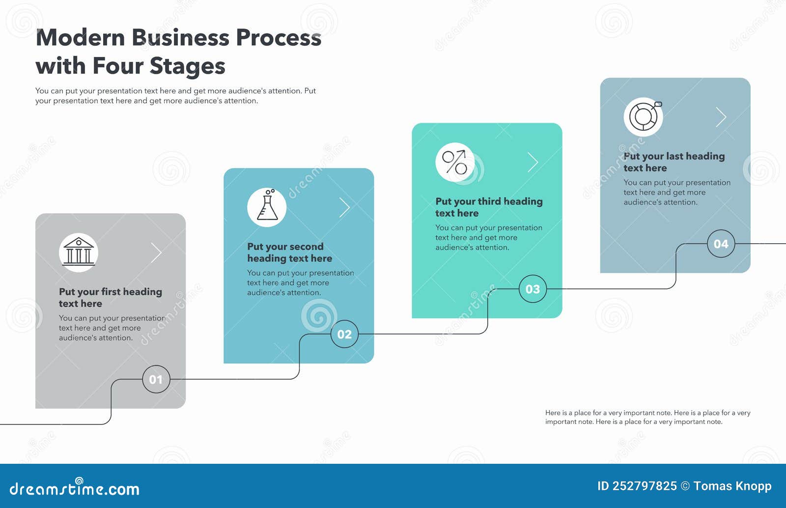 Business Process Template with Four Stages Stock Image - Image of ...