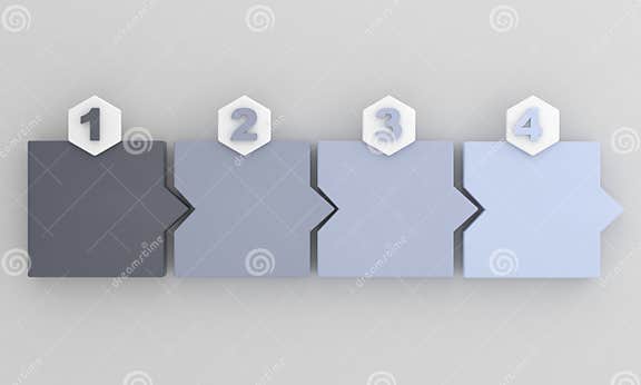 Business Process. Timeline Infographics Square with 4 Steps, Options ...