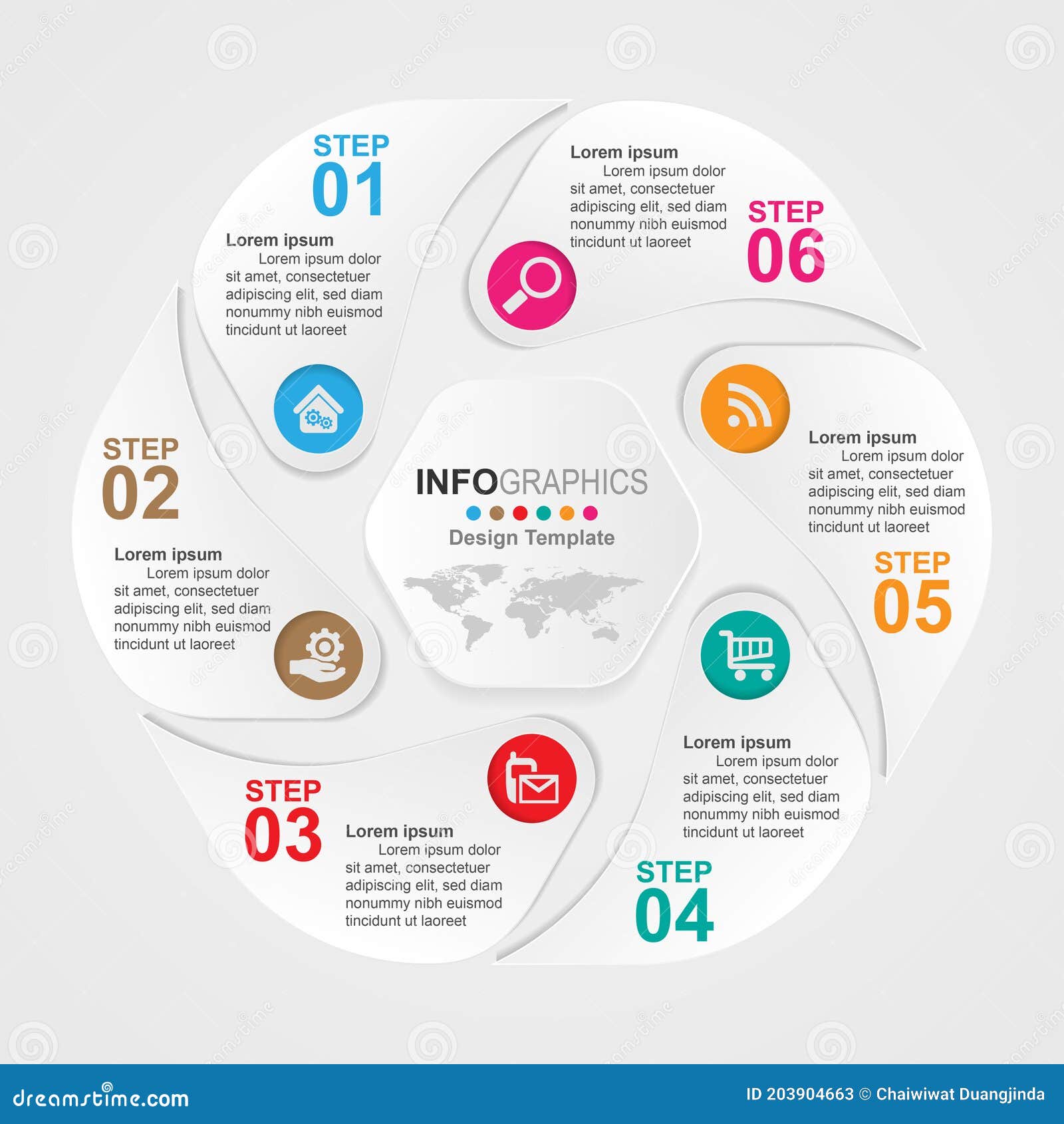 Business Process Timeline Infographics 6 Steps Stock Vector ...