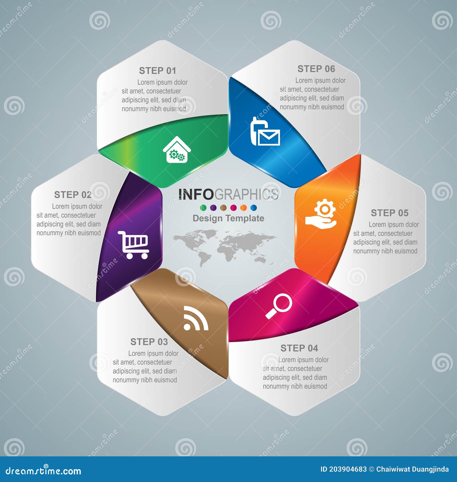 Business Process Timeline Infographics 6 Steps Stock Vector ...