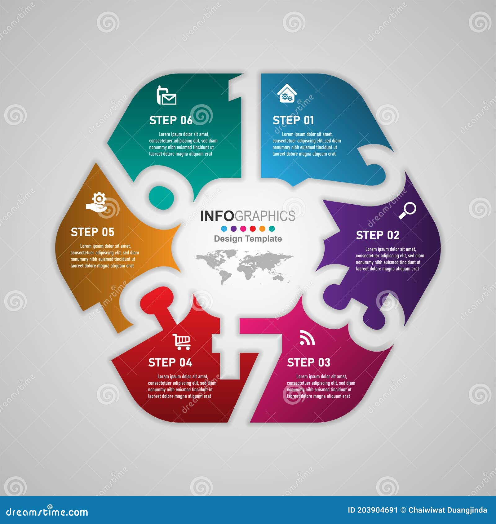Business Process Timeline Infographics 6 Steps Stock Vector ...