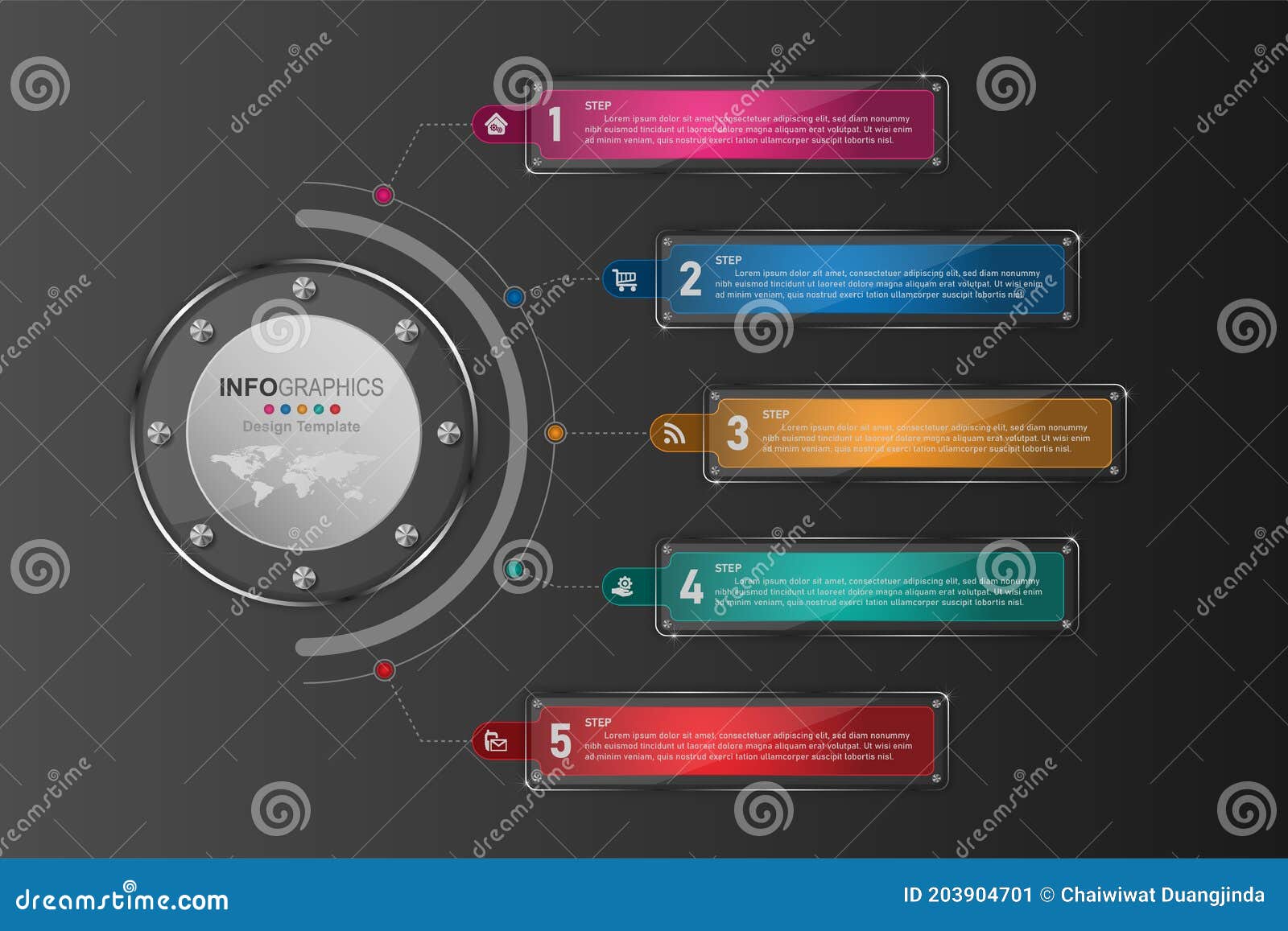 Business Process Timeline Infographics 5 Steps Stock Vector ...