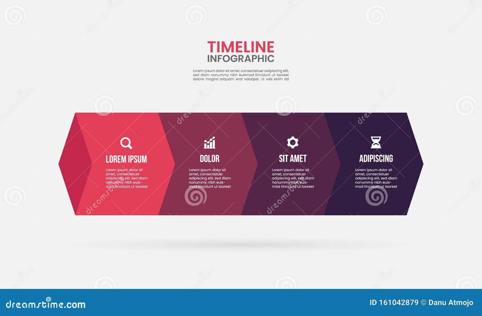 Business Process Timeline Infographics 4 Steps Design Template Stock ...