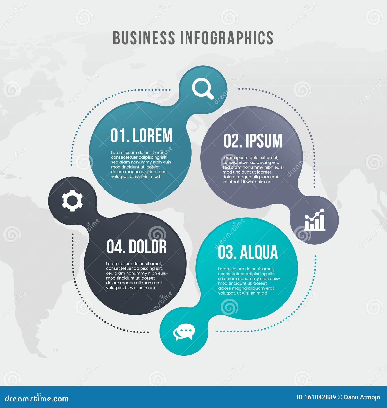 Timeline Set Of Point Infographic With 4 Point Stages And Box And ...
