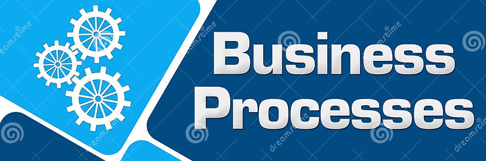 Business Processes Blue Rounded Squares Horizontal Stock Illustration ...
