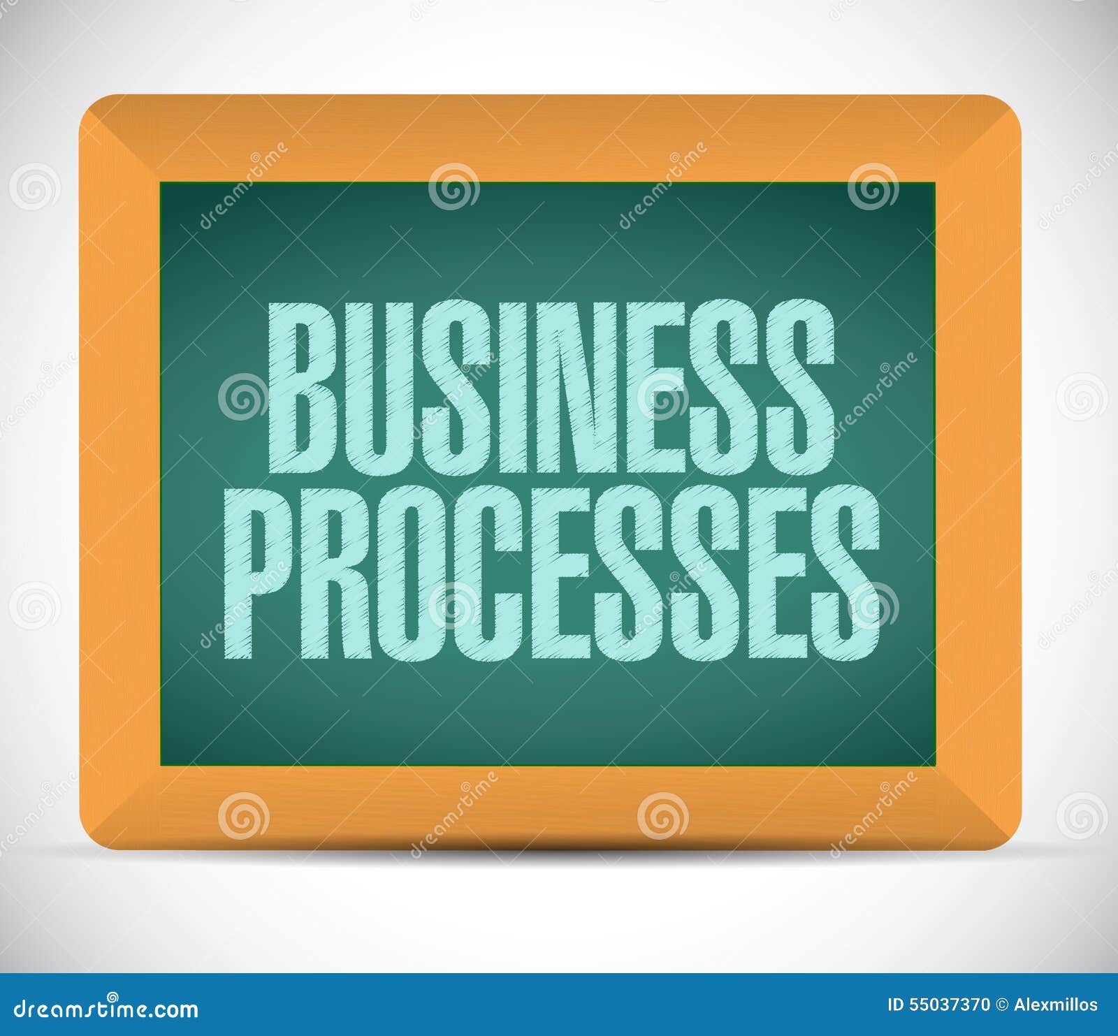 Business Processes Board Sign Concept Stock Illustration - Illustration ...