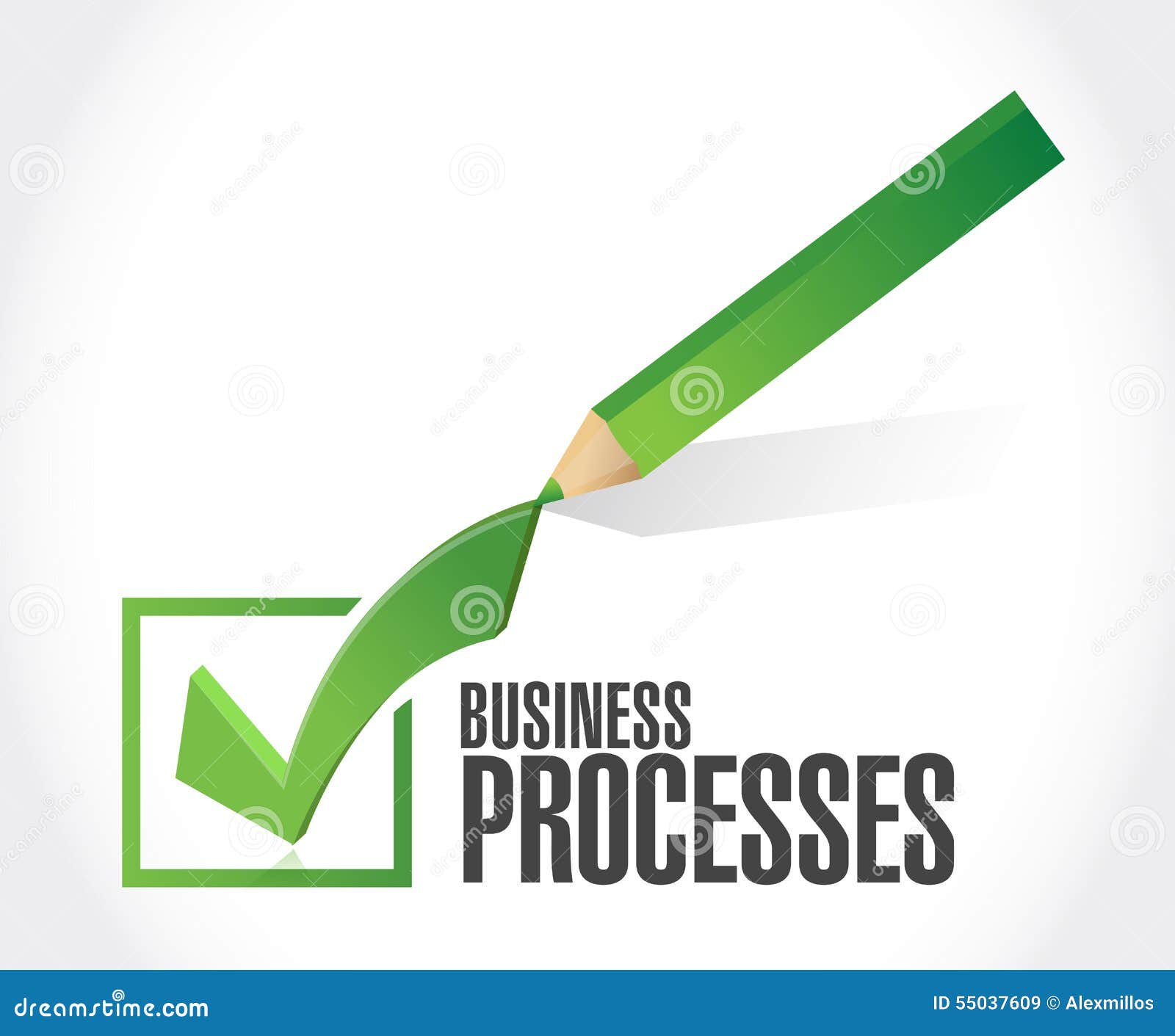 Business Processes Check Sign Concept Stock Illustration - Illustration ...