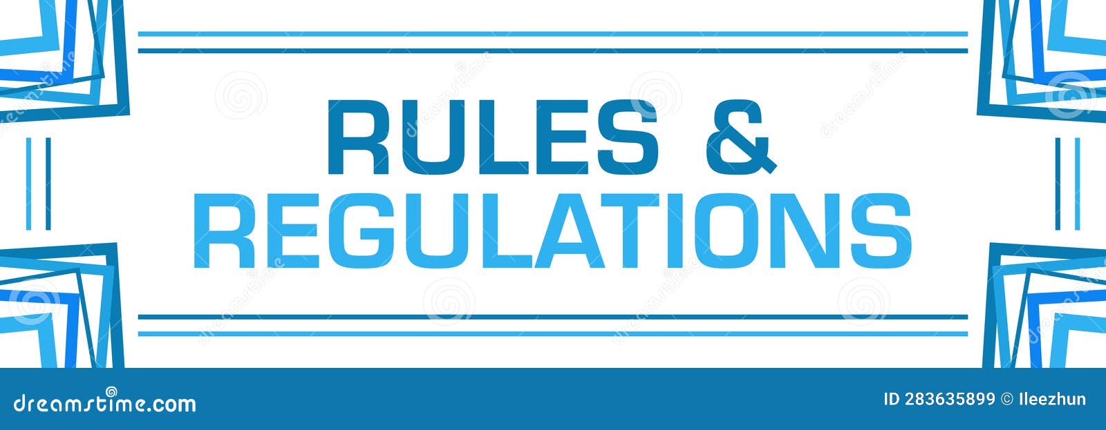 Rules and Regulations Blue Random Borders Horizontal Stock Illustration ...