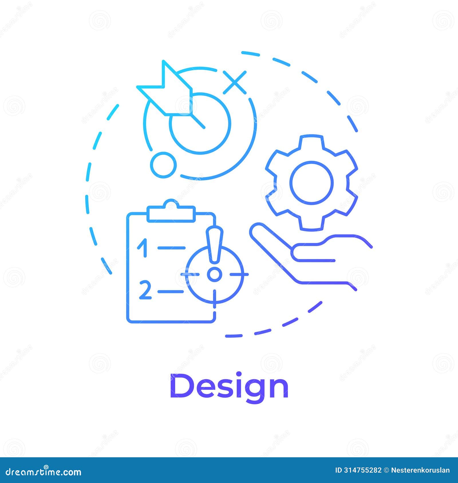 Business Processes Management Design Blue Gradient Concept Icon Stock ...