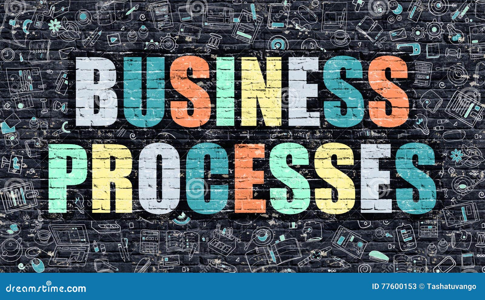 Business Processes in Multicolor. Doodle Design. Stock Illustration ...