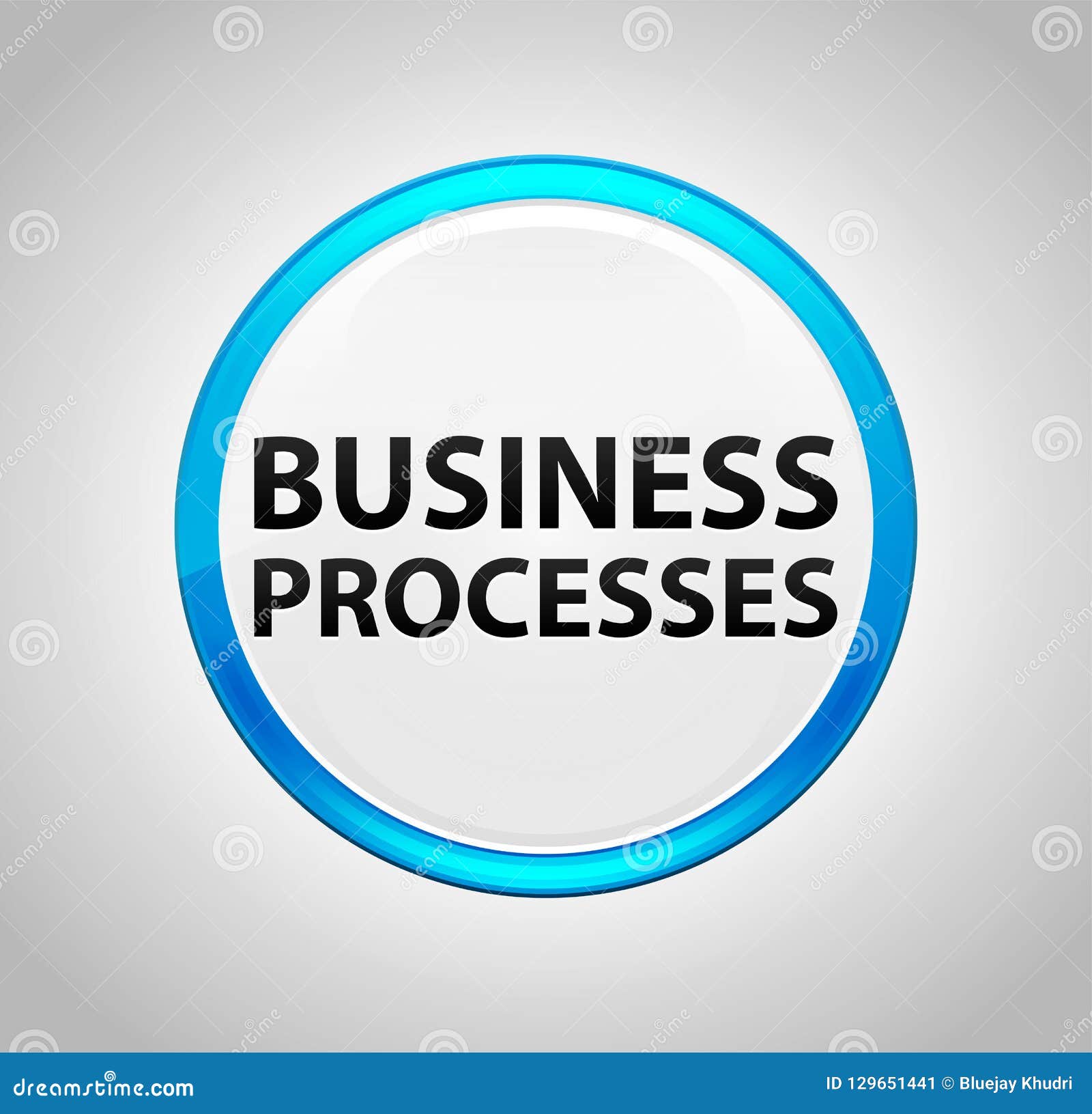 Business Processes Round Blue Push Button Stock Illustration ...