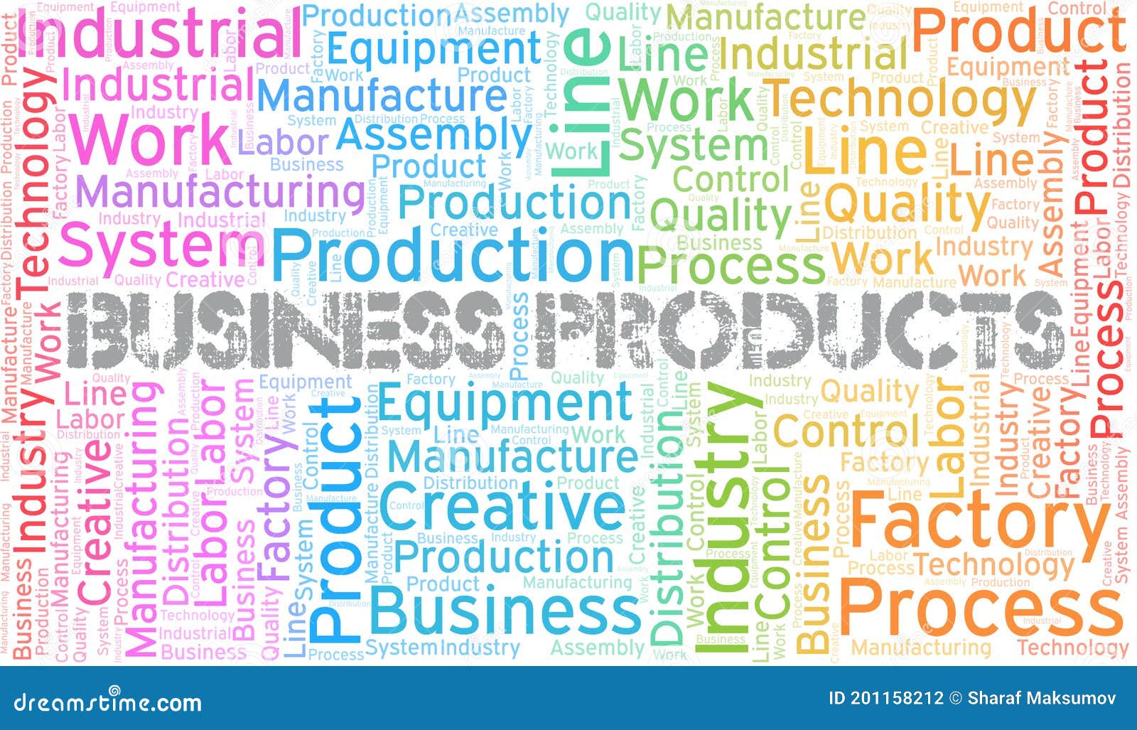 Business Products Word Cloud Create with Text only. Stock Illustration ...