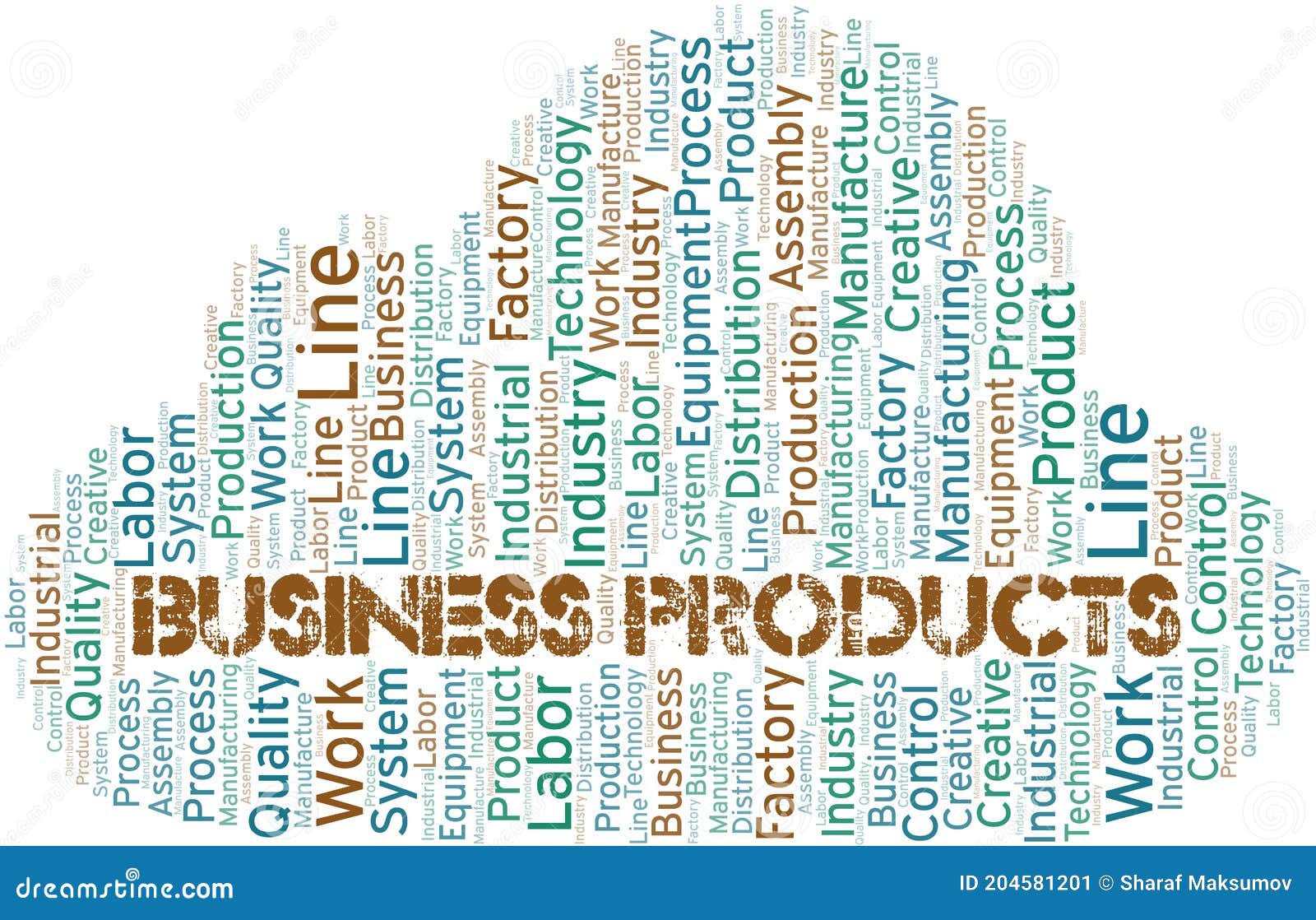 Business Products Word Cloud Create with Text only. Stock Illustration ...